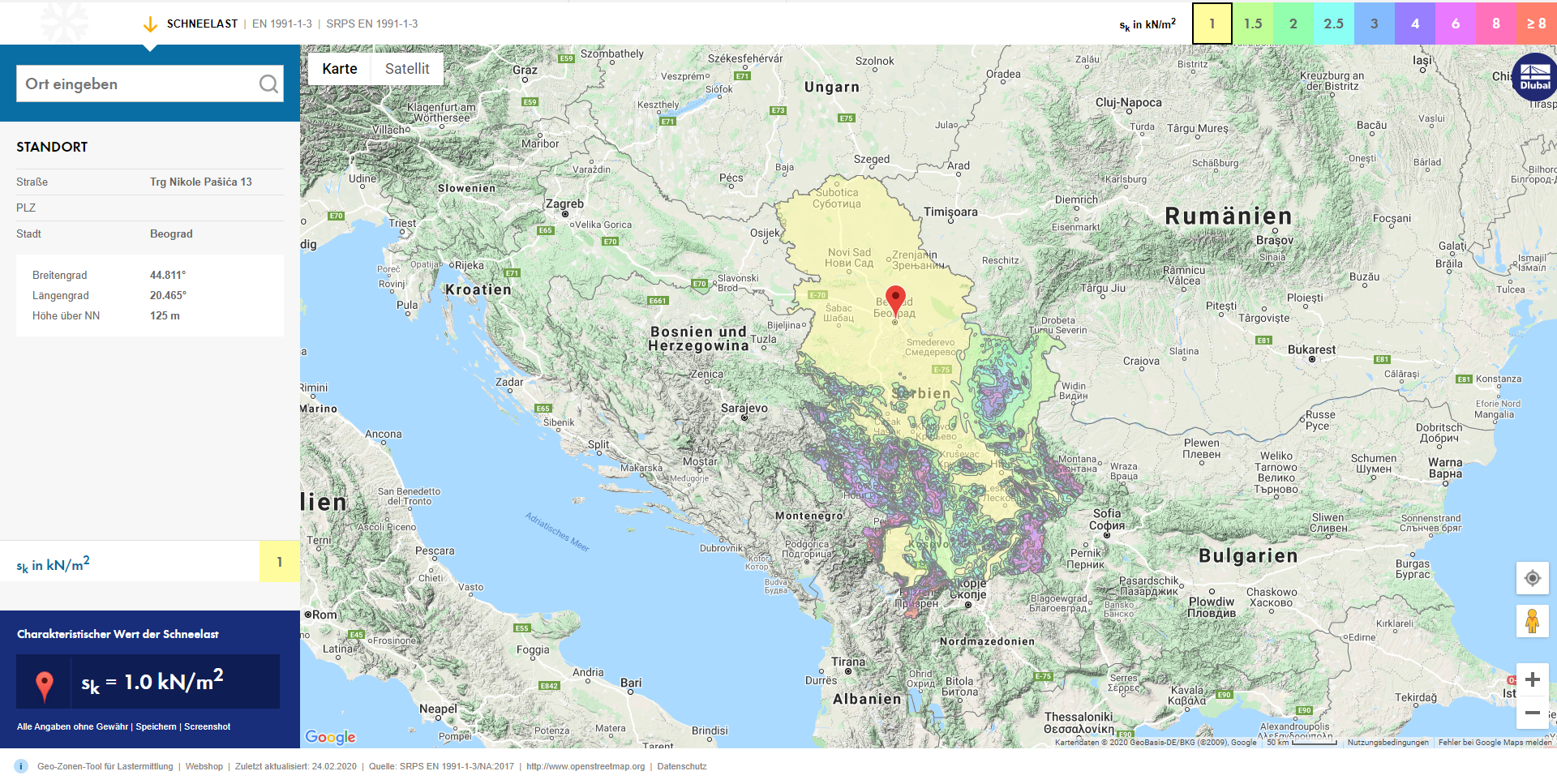 Characteristic Value of Snow Load for Serbia According to Eurocode