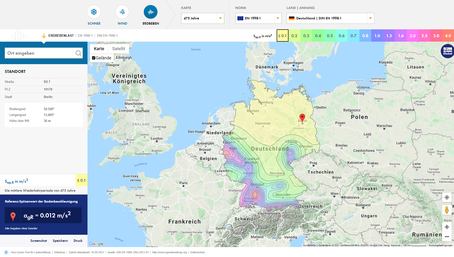 Seismic Zones of Germany According to Eurocode