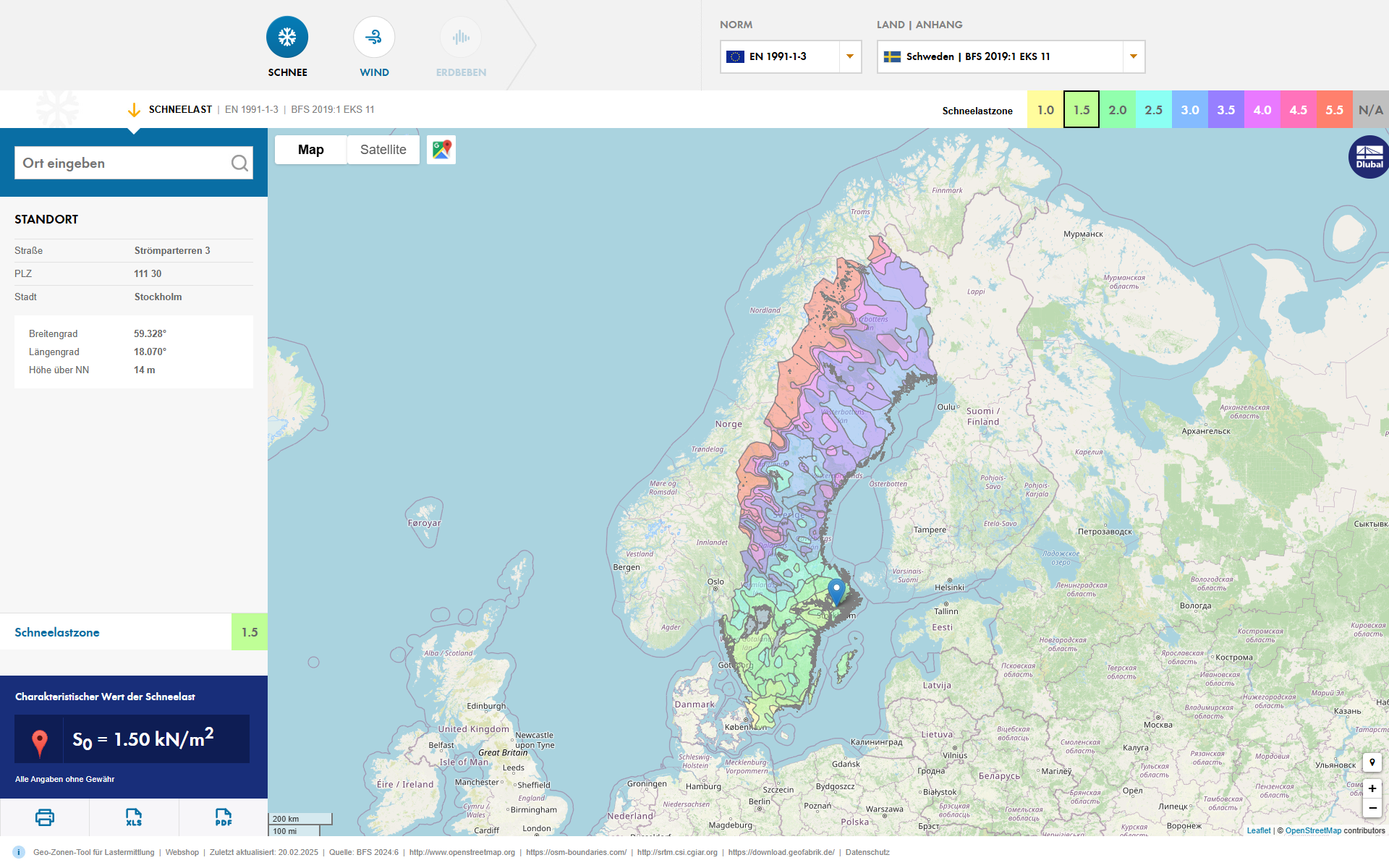 Snow Load Zones of Sweden According to BFS 2024:6