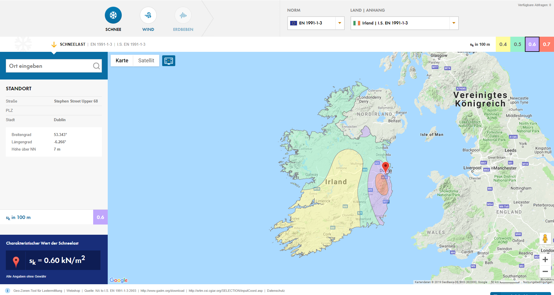 Characteristic Value of Snow Load for Ireland According to Eurocode