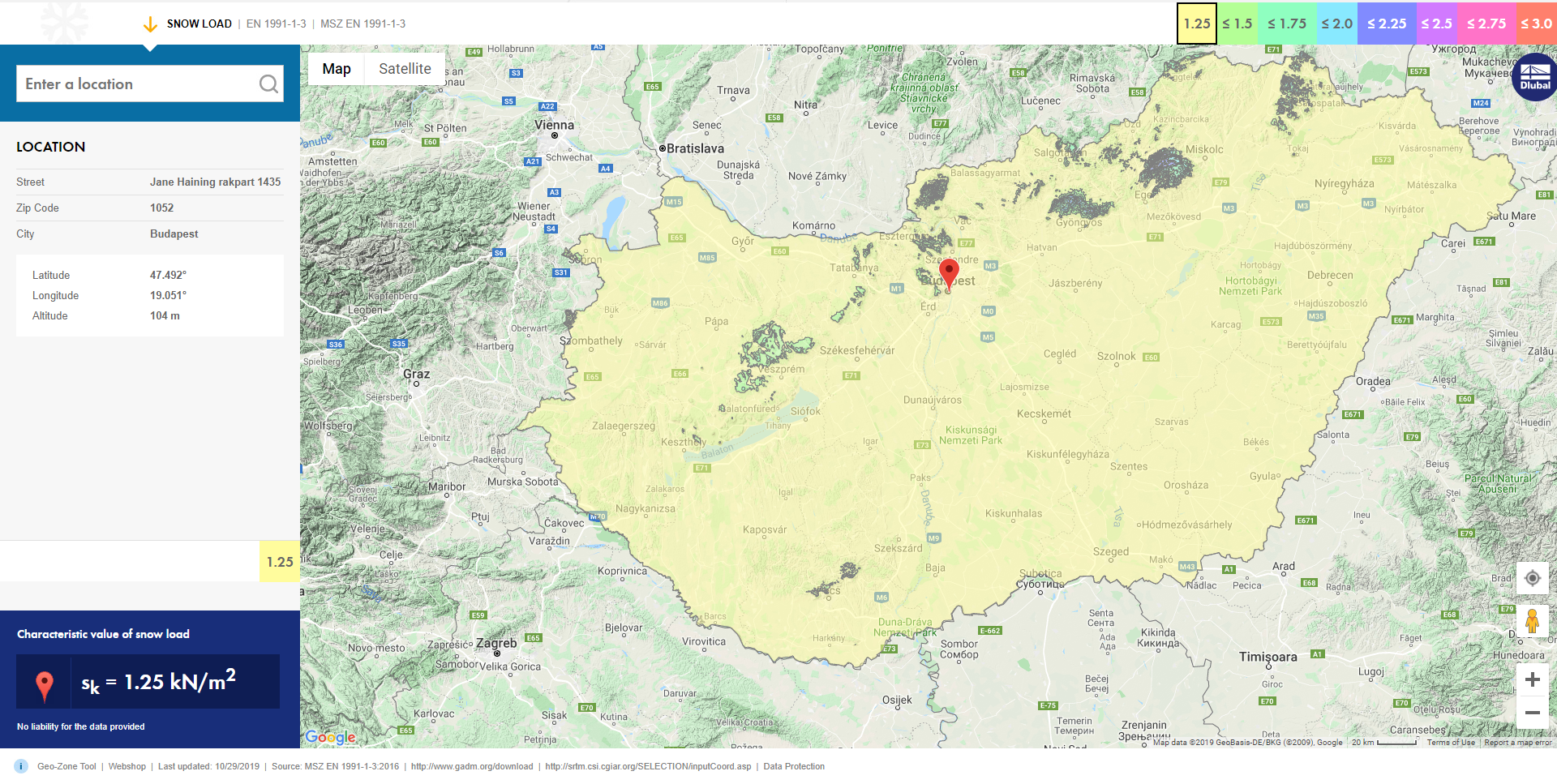 Characteristic Value of Snow Load for Hungary According to Eurocode